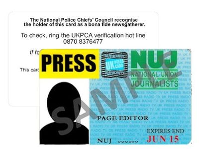 NUJ press card - rights and duties